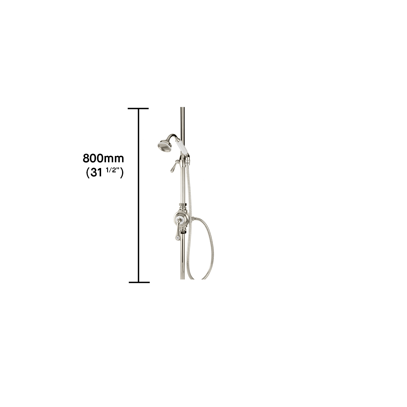 The Classic Hand Shower & Riser Bracket | Drummonds Bathrooms
