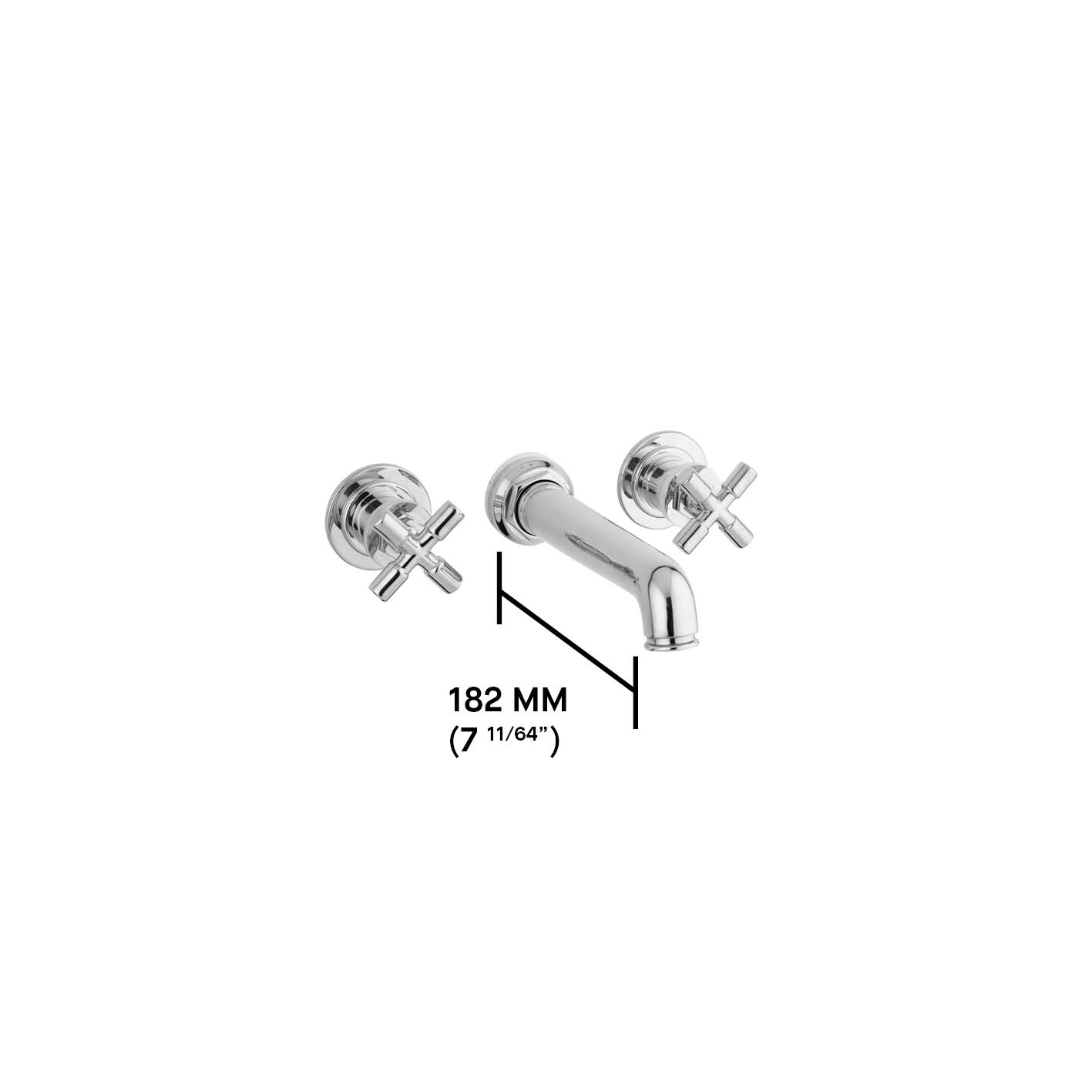 The Bestwood X Head Wall Mounted 3-Hole Bath Mixer - Drummonds Bathrooms