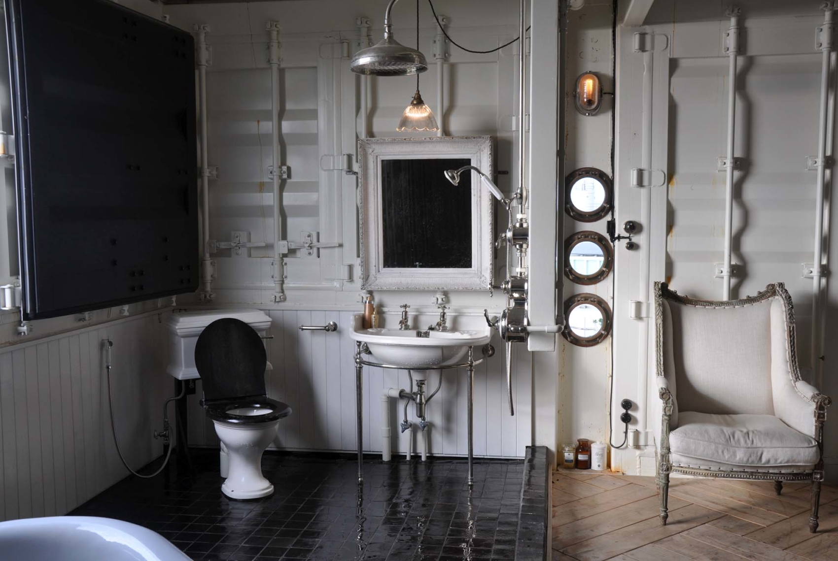 Japanese steel container house, located on Kouri Island, Okinawa, Japan ...