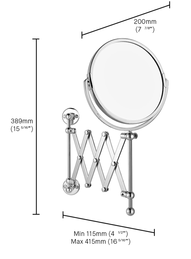 Extending Shaving Mirror - Drummonds Bathrooms