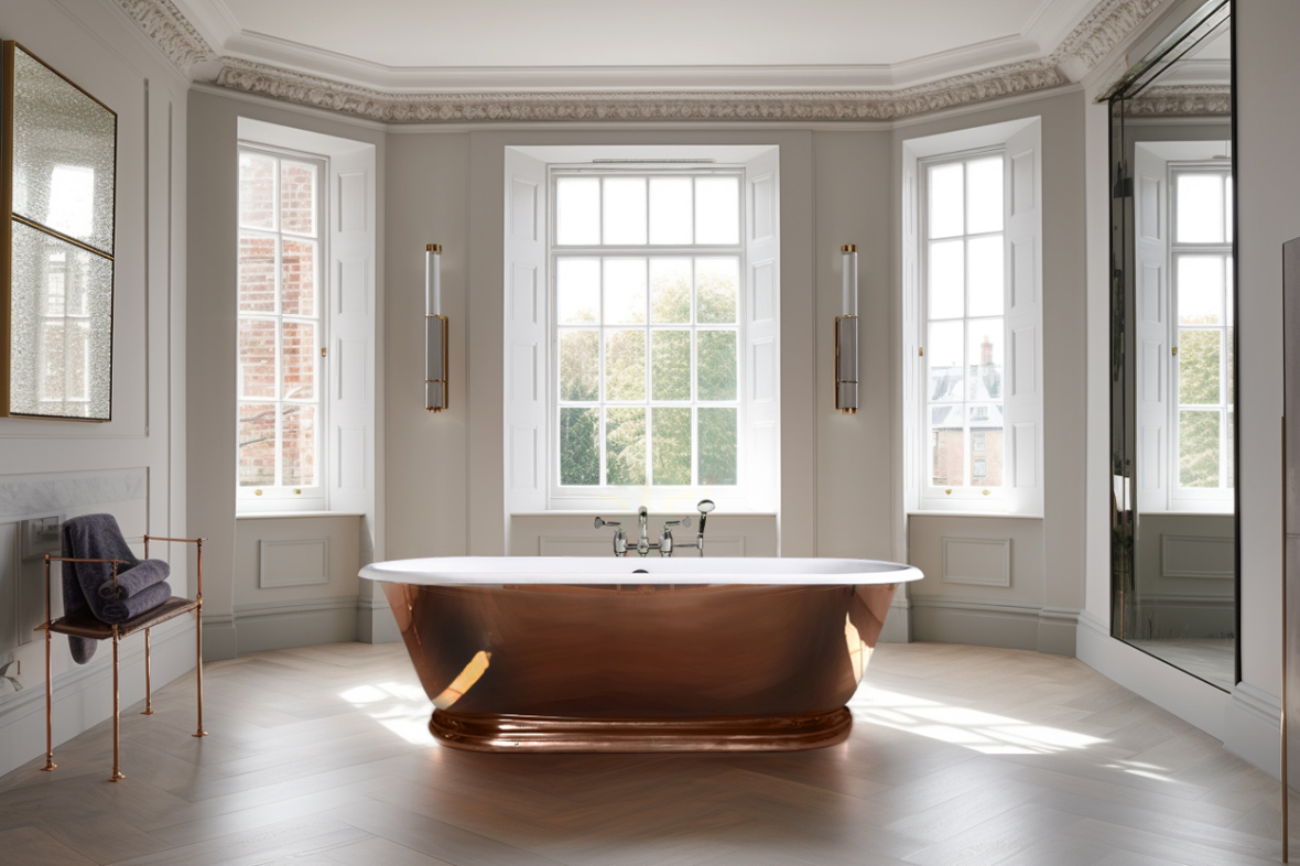 The Polished Copper Tamar Bathtub - Drummonds Bathrooms