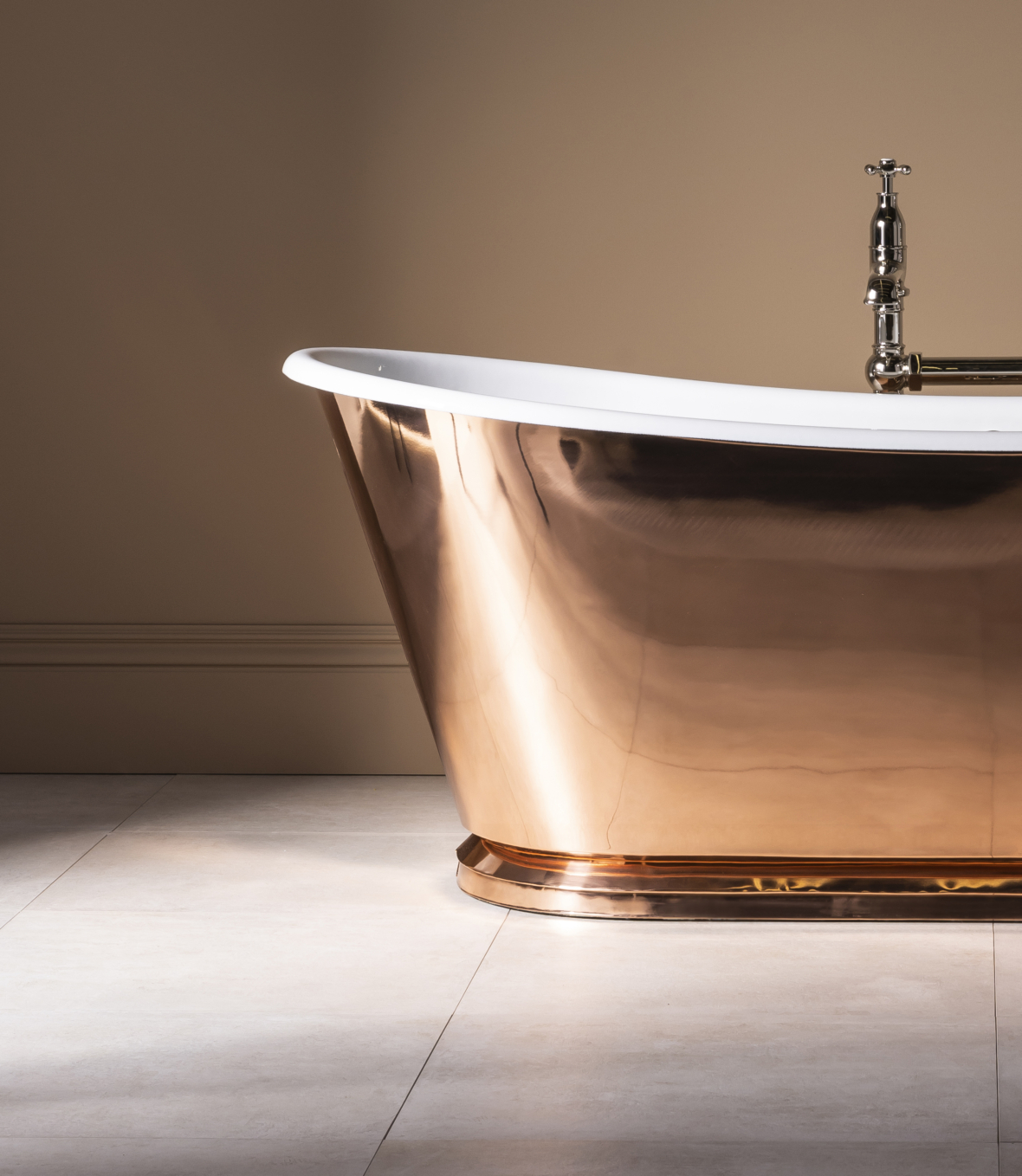 The Wye Copper Clad Cast Iron Bateau Bath - Drummonds Bathrooms
